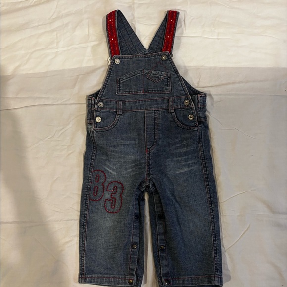 Absorba | Bottoms | Absorba Blue Denim Overalls With Red Detailsob639 ...